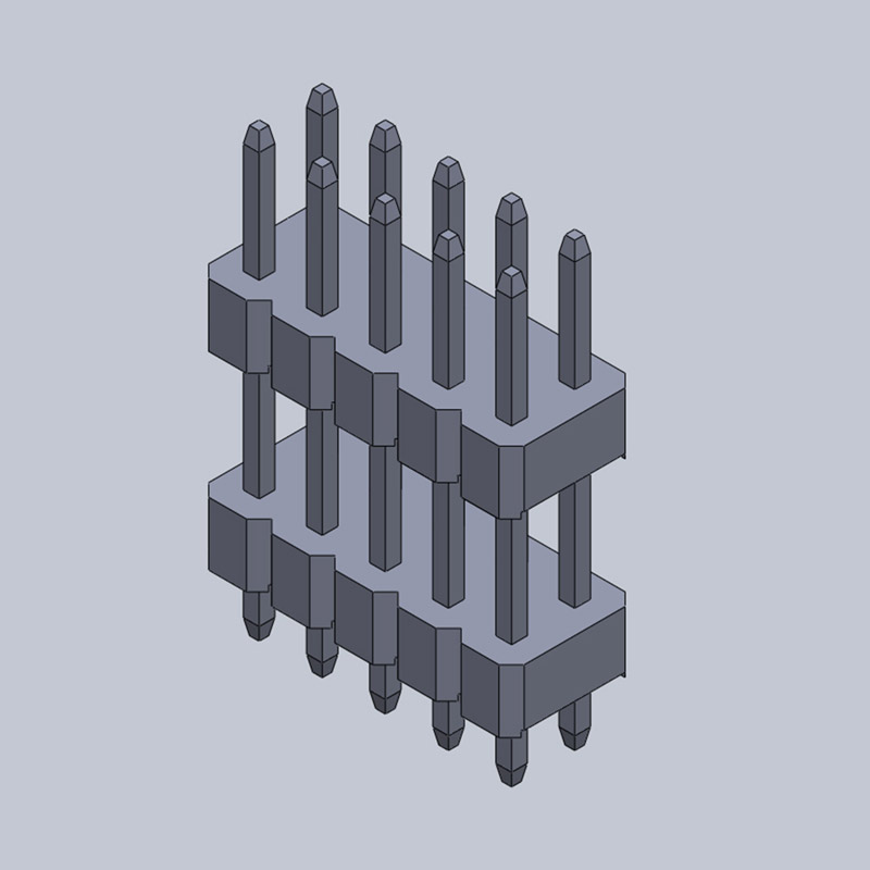 pin header Pitch 2.0 DIP vertical, insulator height 2.0+2.0, 1 row, 2 ...