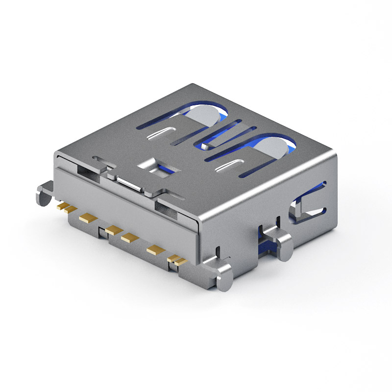 USB 3.1 Type‑A Female Connector 9‑Pin Mid‑Mount | 5 Gbps High‑Speed SMT ...