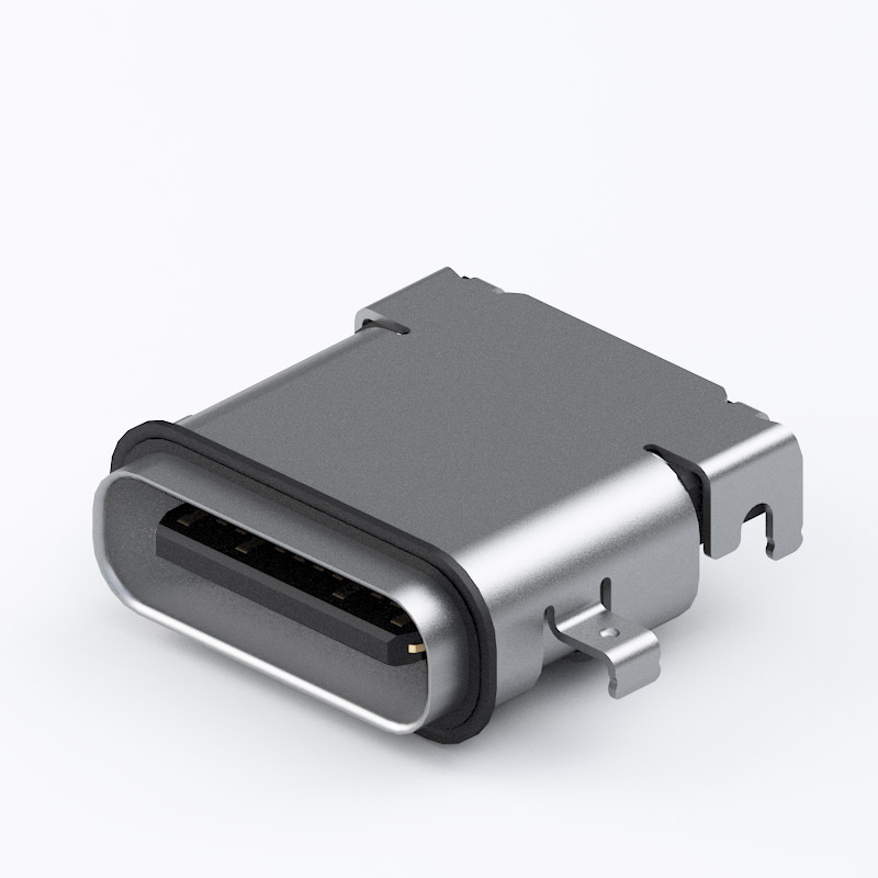 Industrial-Grade USB 3.2 Type-C Female Waterproof 24-Pin 90° Sink-Mount ...