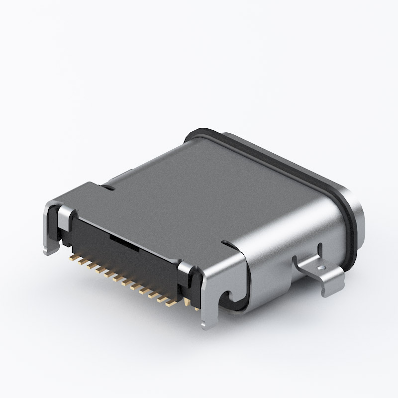 Industrial-Grade USB 3.2 Type-C Female Waterproof 24-Pin 90° Sink-Mount ...