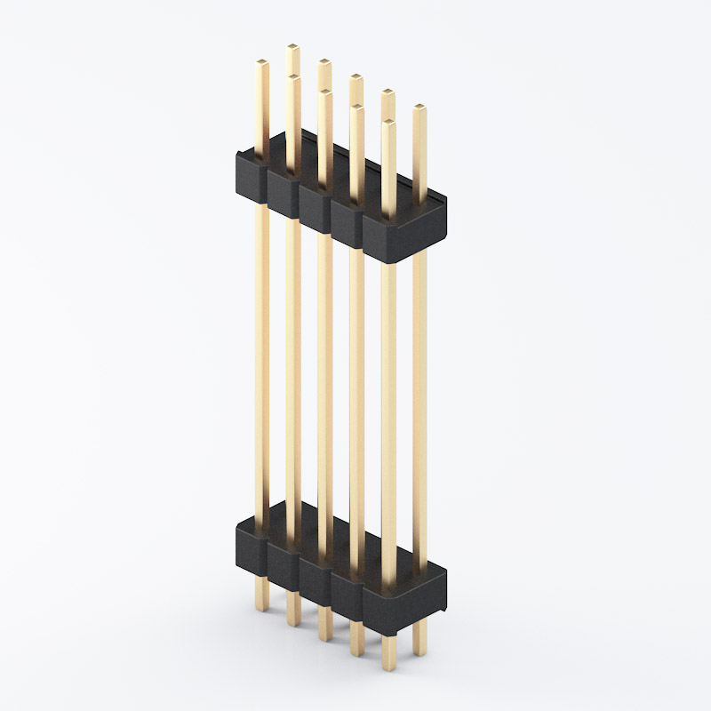 2.54Pitch Double-Row Dual-Insulator DIP 180° Pin Header (2.54+2.54 ...