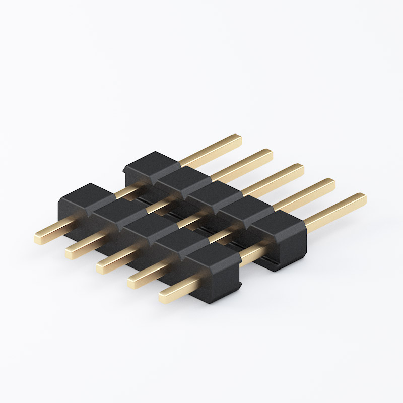 2.54 Pitch Single-Row DIP Pin Header, Dual Insulator 180° | PCB Connector